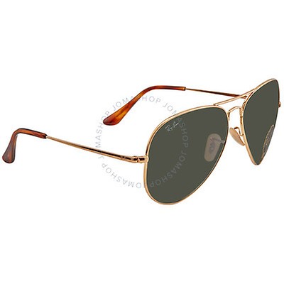 Ray-Ban AVIATOR METAL II Unisex Green Aviator Sunglasses RB3689 914831 ...