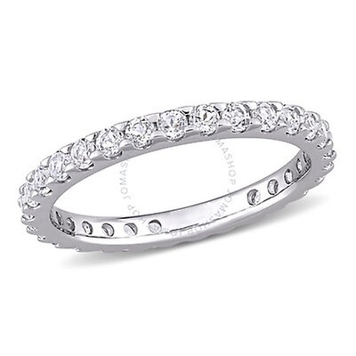 Amour 1/3 CT Parallel Baguette and Round Diamonds TW Eternity Ring 10k ...