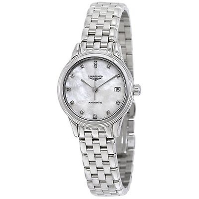 Longines Record Automatic Mother of Pearl Dial Ladies Watch L2.321.0.87 ...