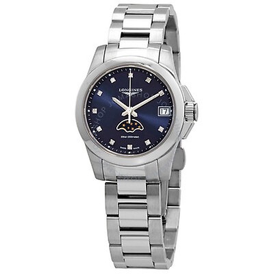 Longines Conquest Classic Quartz Blue Dial Ladies Watch L22864926 ...