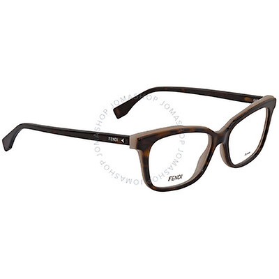 Fendi Black/Blue Square Ladies Eyeglasses FE-FF0276 807 51 FF0276 807 ...