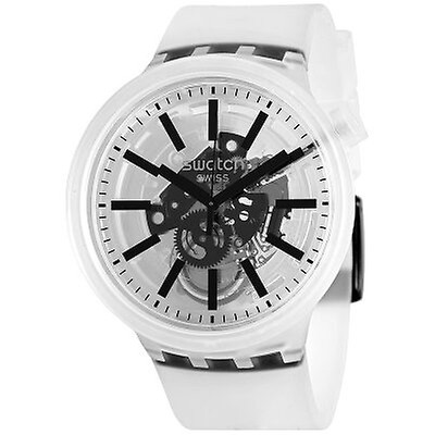 Swatch White Lacquered White Silicone Unisex Watch SUOW100 SUOW100 ...