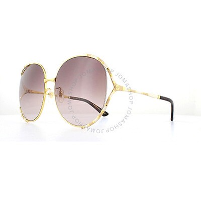 Gucci Orange Gradient Round Ladies Sunglasses GG0595S 007 64 GG0595S ...