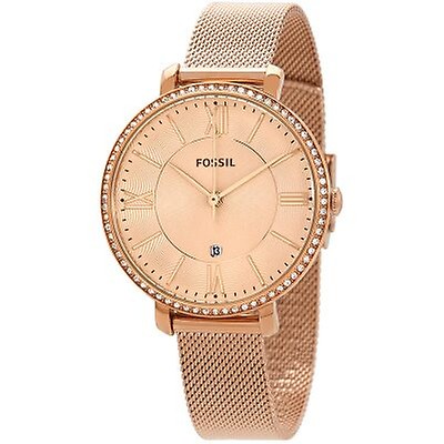 Fossil Jacqueline Silver Dial Rose Gold-tone Ladies Watch ES3799 ES3799 ...