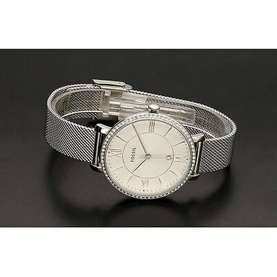 Fossil Jacqueline Silver Dial Rose Gold-tone Ladies Watch ES3799 ES3799 ...