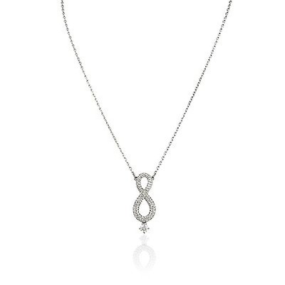 Swarovski Ladies Infinity Double Heart Necklace, White, Mixed Metal ...