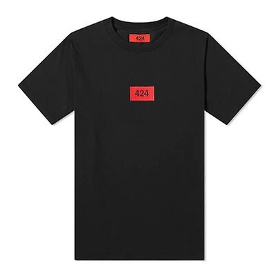 424 Men's Short-sleeve Repeat 424 Logo Shirt In Red/Black 424C-PSS20 ...