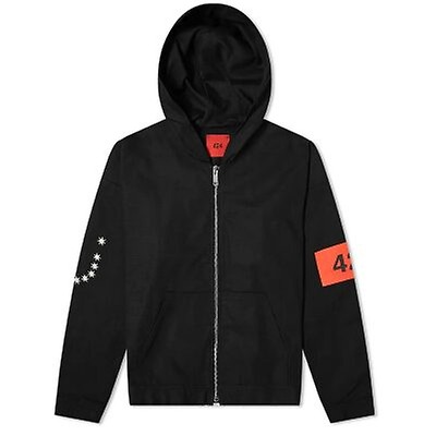 424 Men's Star Print Hoodie In Black 424C-PSS20-0021-BLK - Apparel ...