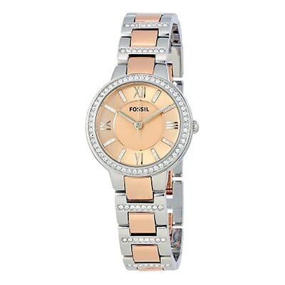 Fossil Jesse Crystal Rose Gold Dial Ladies Watch ES3020 ES3020 ...