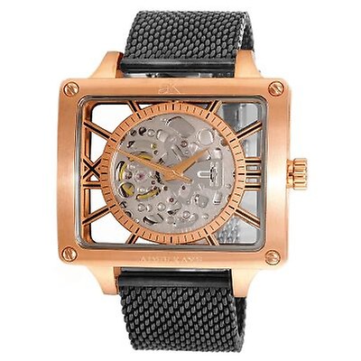 Adee Kaye Dome Blue Dial Gold-Tone Stainless Steel Unisex Watch AK8224 ...