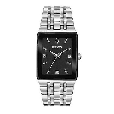 Bulova Quadra Diamond Black Dial Ladies Watch 96P202 96P202 - Watches ...