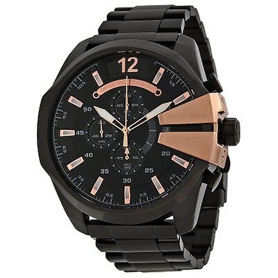 Diesel Mega Chief Black Ion-plated Stainless Steel Men's Watch DZ4318 ...