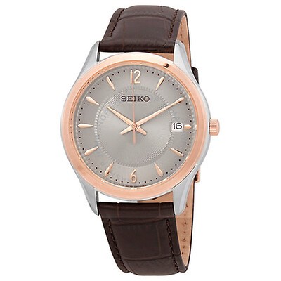 Seiko Classic Quartz Blue Dial Grey Titanium Men's Watch SUR373 SUR373 ...