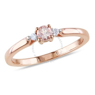 Amour Delmar 1/10 CT TW Diamond and Morganite Infinity Ring in Rose ...