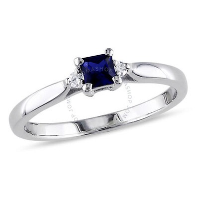 Amour Delmar 1/10 CT TW Diamond and Tanzanite Infinity Ring in Sterling ...