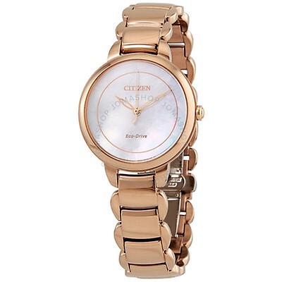 Citizen Silhouette Crystal Blue Mother of Pearl Dial Ladies Watch ...