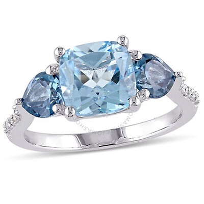 Amour Delmar Oval Cut Aquamarine and Diamond Ring in Rose Plated ...
