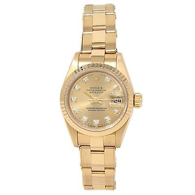 Rolex Pre-owned Datejust Champagne Dial President Bracelet Ladies Watch ...