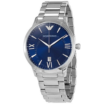 Emporio Armani Black Dial Black Leather Men's Watch AR2411 AR2411 ...