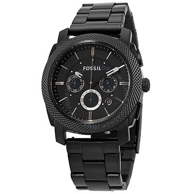 Fossil Nate Chronograph Black Dial Black Ion-plated Men's Watch JR1354 ...