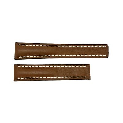 Breitling Brown Leather Strap Stainless Steel Tang Buckle 16-14mm 410X ...