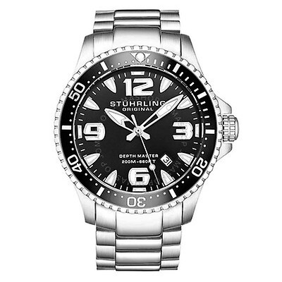 Stuhrling Original Aquadiver Black Dial Men's Watch M15265 M15265 ...