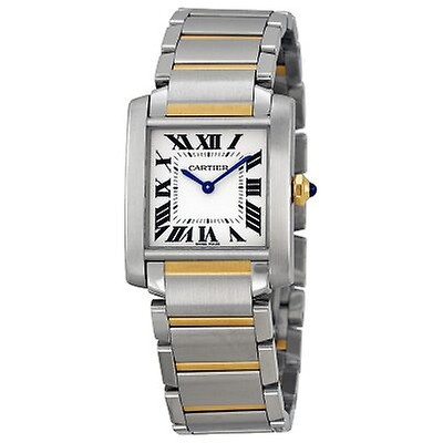 Cartier Pre-owned Cartier Tank Francaise Silver Dial Men's Watch ...