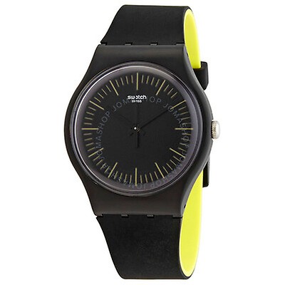 Swatch Sistem Automatic Black Dial Cream Leather Men's Watch SUTM400 ...