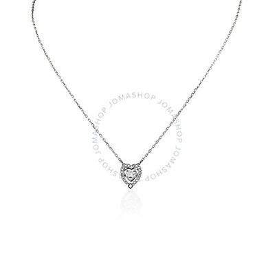 Swarovski Sparkling Dance Round Necklace, White, Rhodium Plating ...