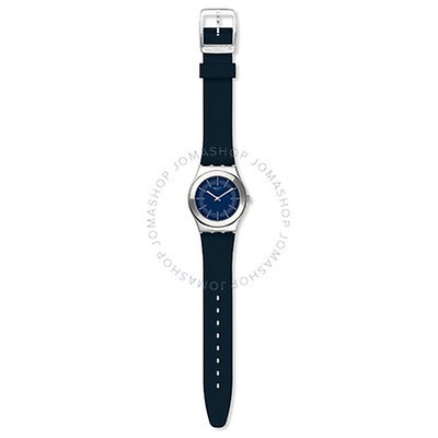 Swatch Brut De Bleu Silver Dial Blue Rubber Men's Watch YWS431 YWS431 ...