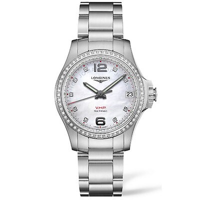Longines Conquest Mother of Pearl Diamond Dial Ladies Watch L33000876 ...