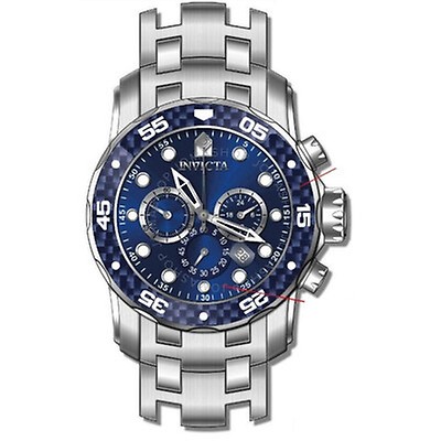 Invicta Pro Diver Chronograph Black Carbon Fiber Dial Coke Bezel Men's ...