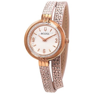 Bulova Classics Automatic Mother of Pearl Diamond Dial Ladies Watch ...