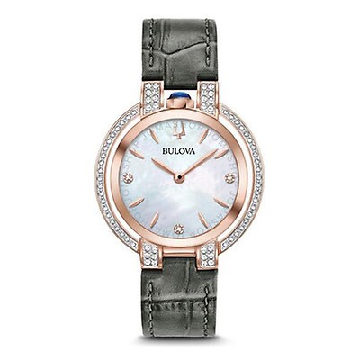 Bulova Diamond White Mother of Pearl Dial Ladies Watch 98P140 98P140 ...