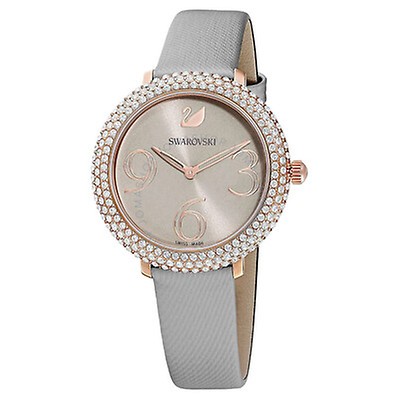 Swarovski Crystalline Aura Quartz White Silver-tone Dial Ladies Watch ...
