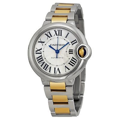 Cartier Ballon Bleu Automatic Silver Dial 33 mm Ladies Watch W6920071 ...