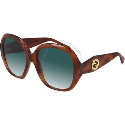 Gucci Green Gradient Round Sunglasses GG0061S-003 56 GG0061S-003 56 ...
