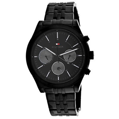 Tommy Hilfiger Multi-Function Black Dial Black Silicone Men's Watch ...