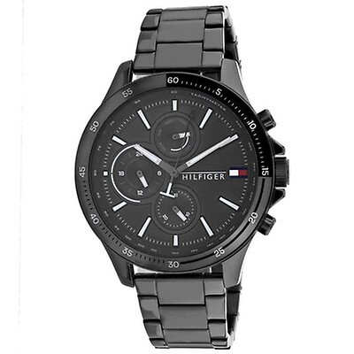 Tommy Hilfiger Multi-Function Black Dial Black Silicone Men's Watch ...