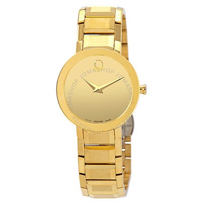 Movado Bold Silver Dial Yellow Gold PVD Ladies Watch 3600129 3600129 ...