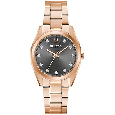 Bulova Classics Automatic Mother of Pearl Diamond Dial Ladies Watch ...