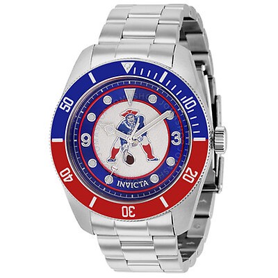Invicta NFL New England Patriots Quartz Blue Dial Men's Watch 36921 ...