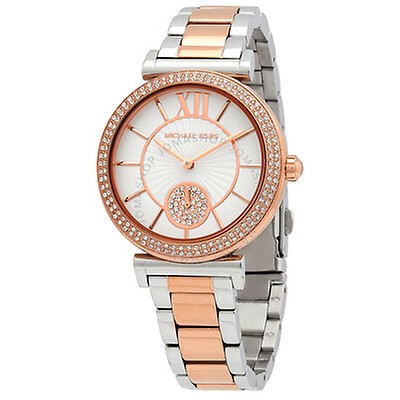 Michael Kors Petite Darci Silver Dial Two-tone Ladies Watch MK3298 ...