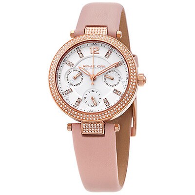 Michael Kors Parker Chronograph Quartz Crystal White Dial Ladies Watch ...