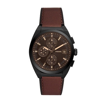 Fossil Grant Chronograph Black Dial Brown Leather Men's Watch FS4813 ...