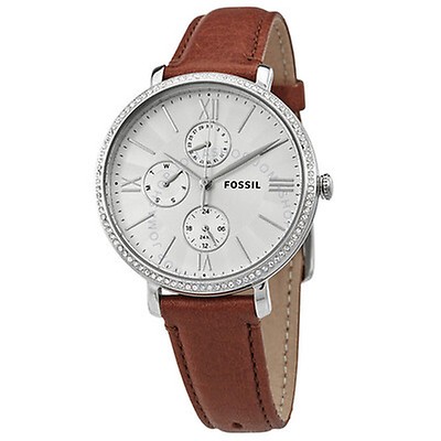 Fossil Jacqueline Blue Dial Ladies Leather Watch ES4274 ES4274 ...