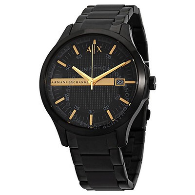 Armani Exchange Hampton Black Dial Black Ion-plated Men's Watch AX2104 ...