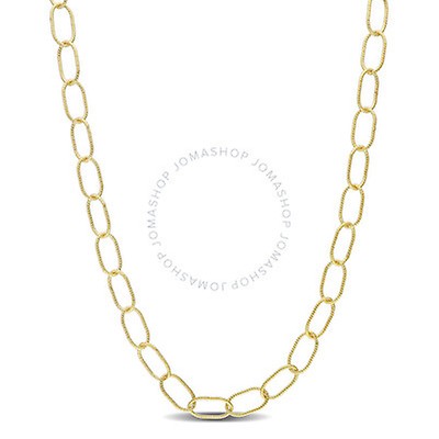 Amour 6.5 mm Twisted Rolo Chain Necklace in 18k Rose Gold Plated ...