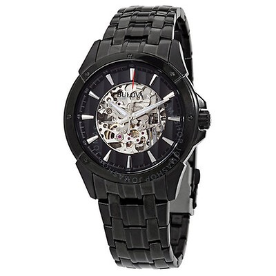 Bulova Open Box - Bulova Diamond Black Dial Men's Watch 98D130 98D130 ...