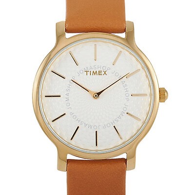 Timex Fairfield Quartz Cream Dial Brown Leather Men's Watch TW2R37900 ...